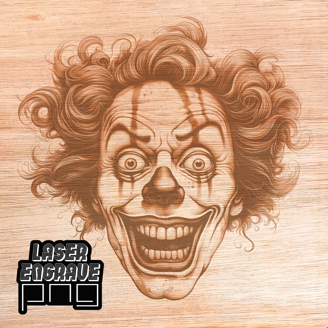 Circus Clown Illustration | CNC Files for Wood | Laser Engraving Design ...