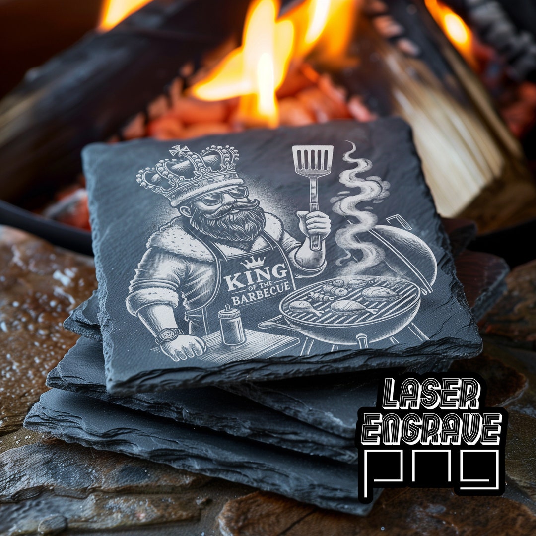 Grill King Slate Engraving File: BBQ Laser Design (PNG, Lightburn ...