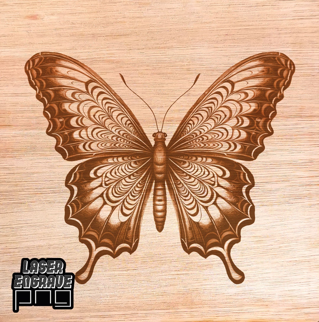 Flying Butterfly PNG | Laser Engaving File | Lightburn and Glowforge ...