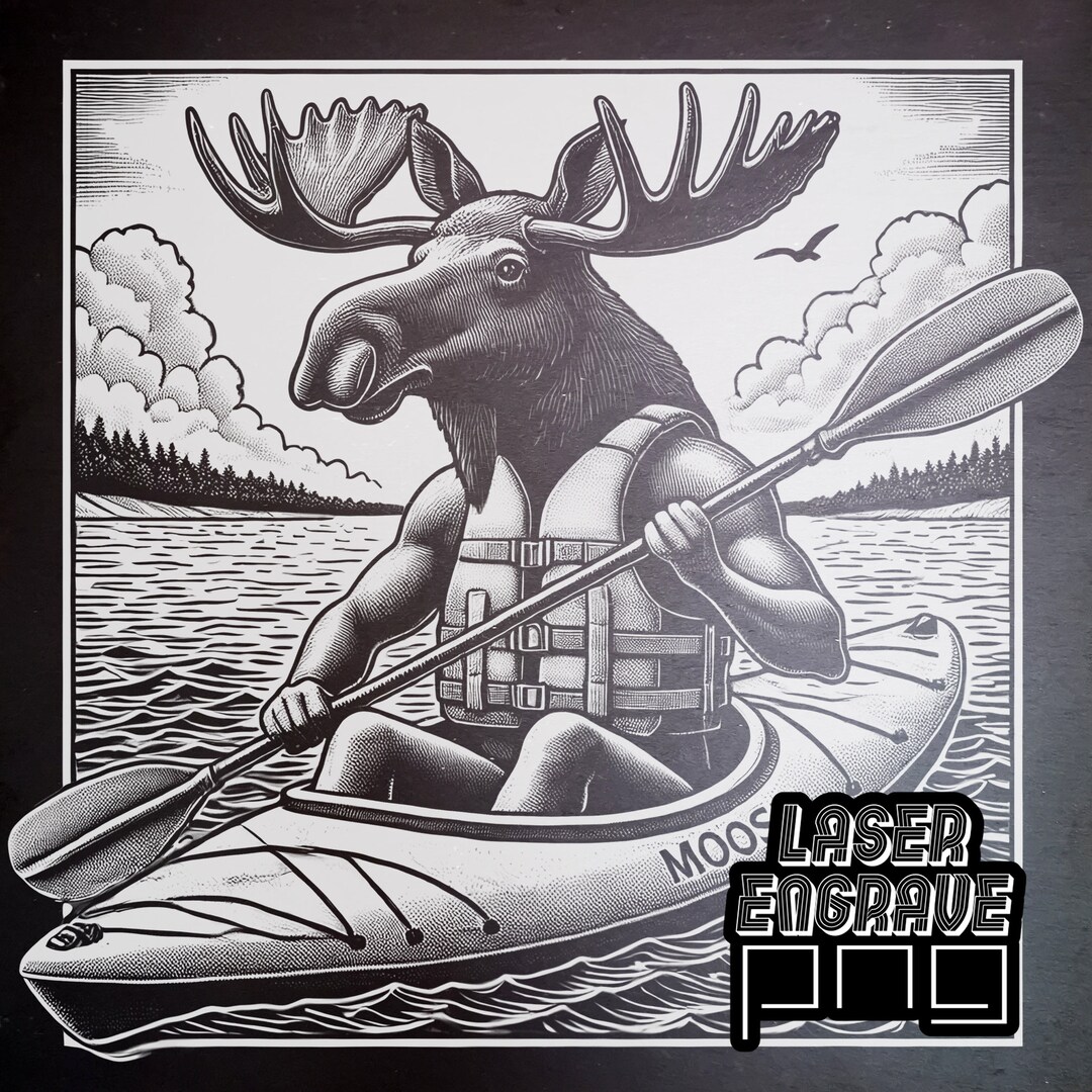 Moose Cow PNG | Slate Coaster PNG | Laser Engrave PNG | Co2 Laser File ...