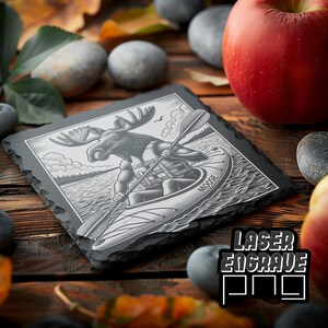 Moose Cow PNG | Slate Coaster PNG | Laser Engrave PNG | Co2 Laser File ...