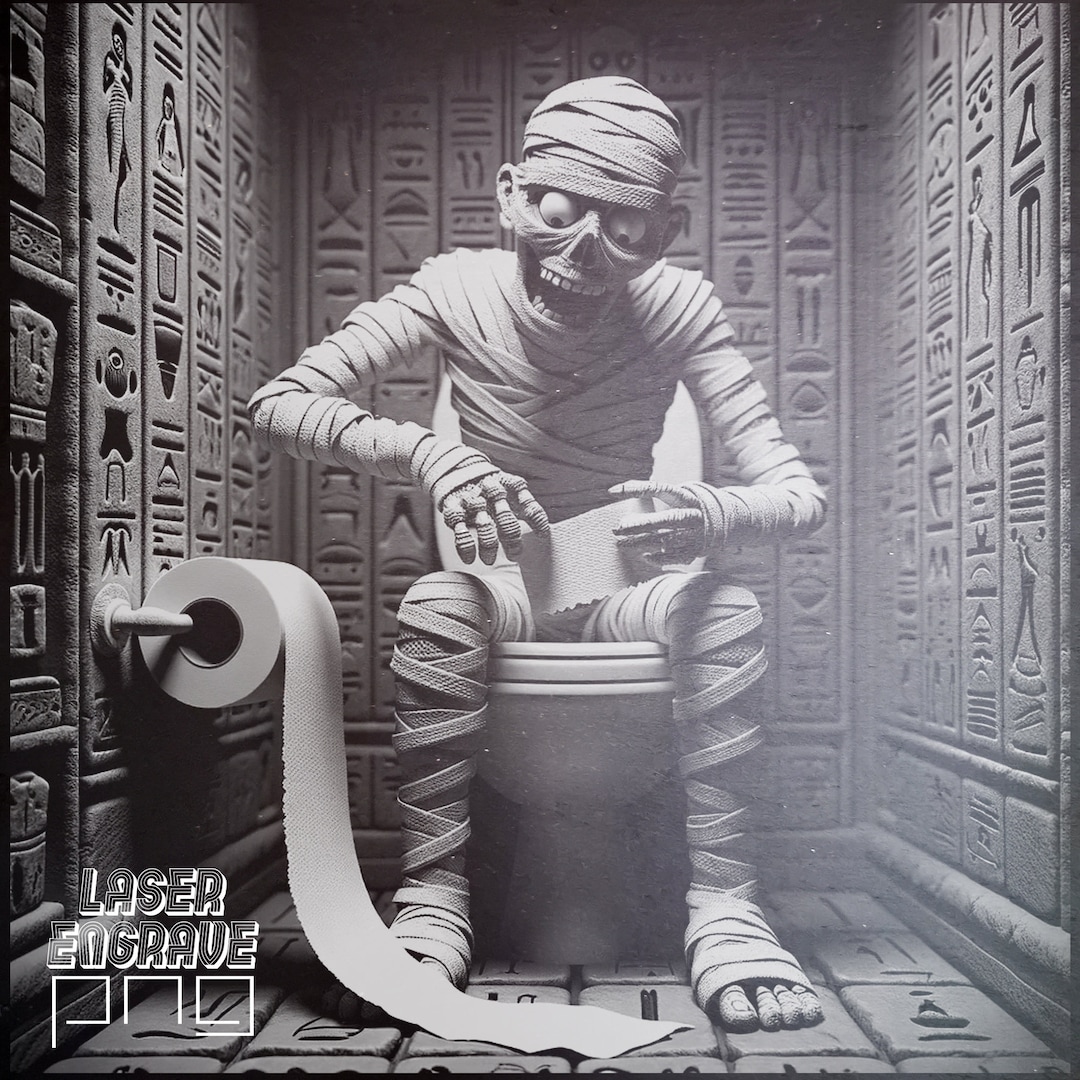 Mummy in the Toilets PNG Laser Engraving File Slate Coasters Toilet ...