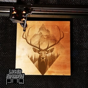 Deer Mountain | Laser Engrave PNG | Lightburn and Glowforge Ready ...