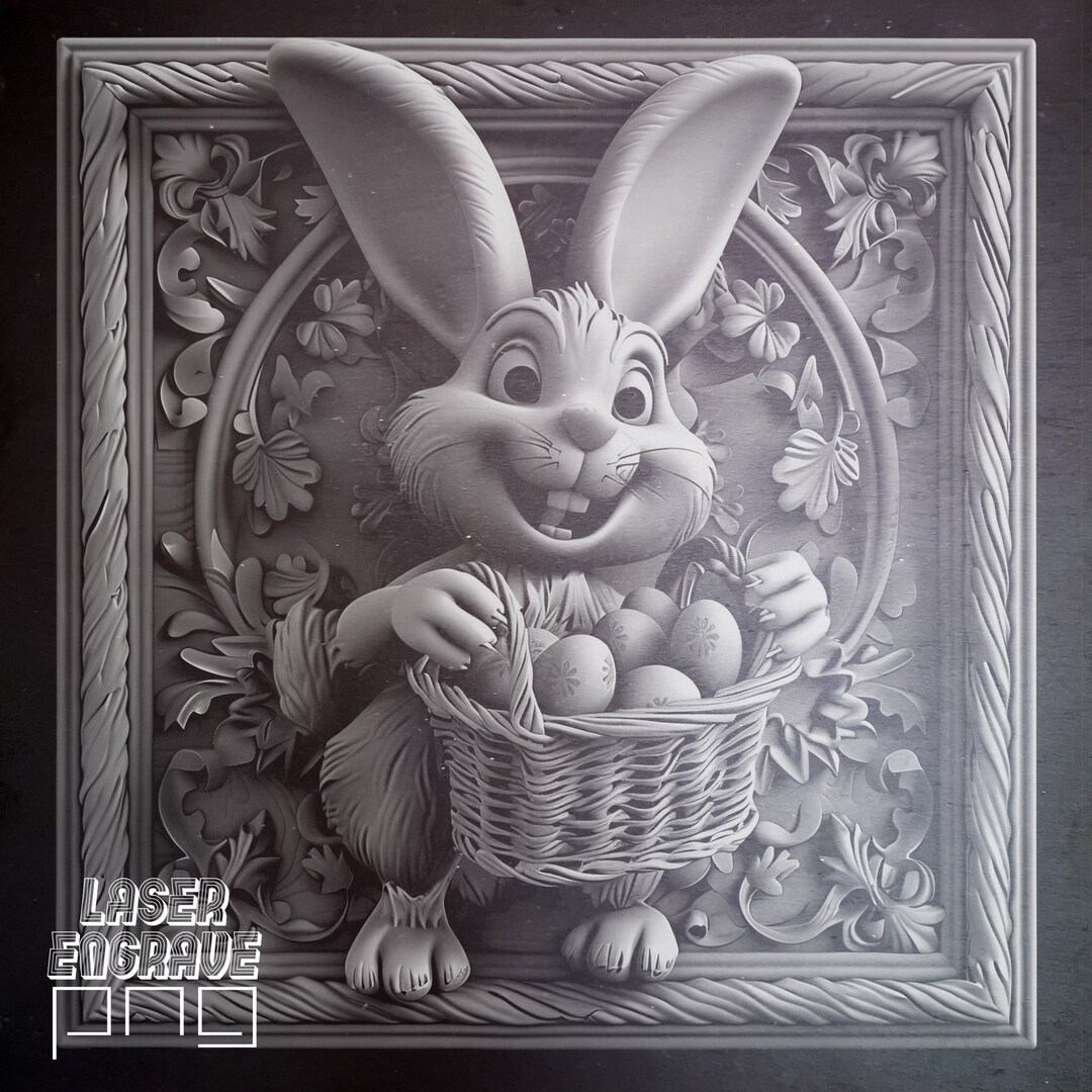Easter Bunny | Laser Engraving File | Retro Easter PNG | Slate Coasters ...