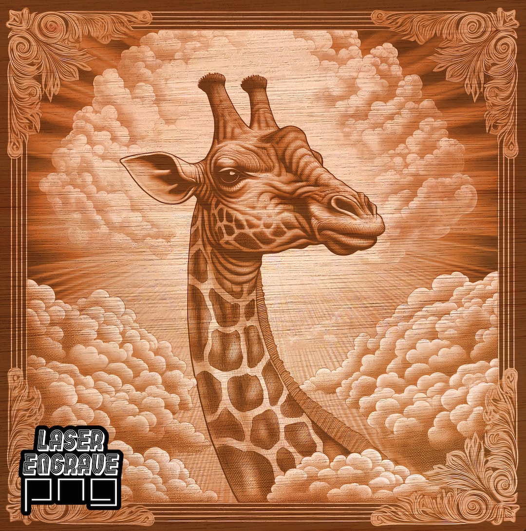 Giraffe | Laser Engrave PNG | Lightburn and Glowforge Ready | Wood ...