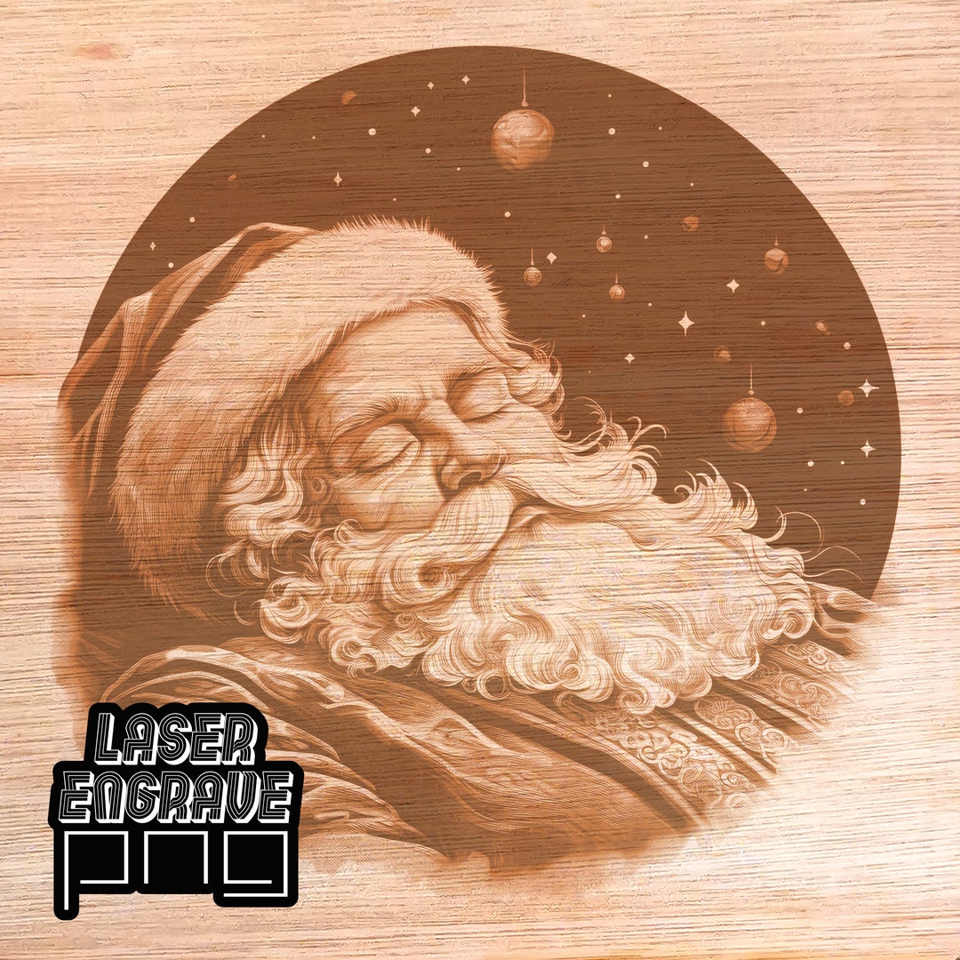 Santa Claus PNG Laser Engraving File CNC File for Wood Xmas Decs ...