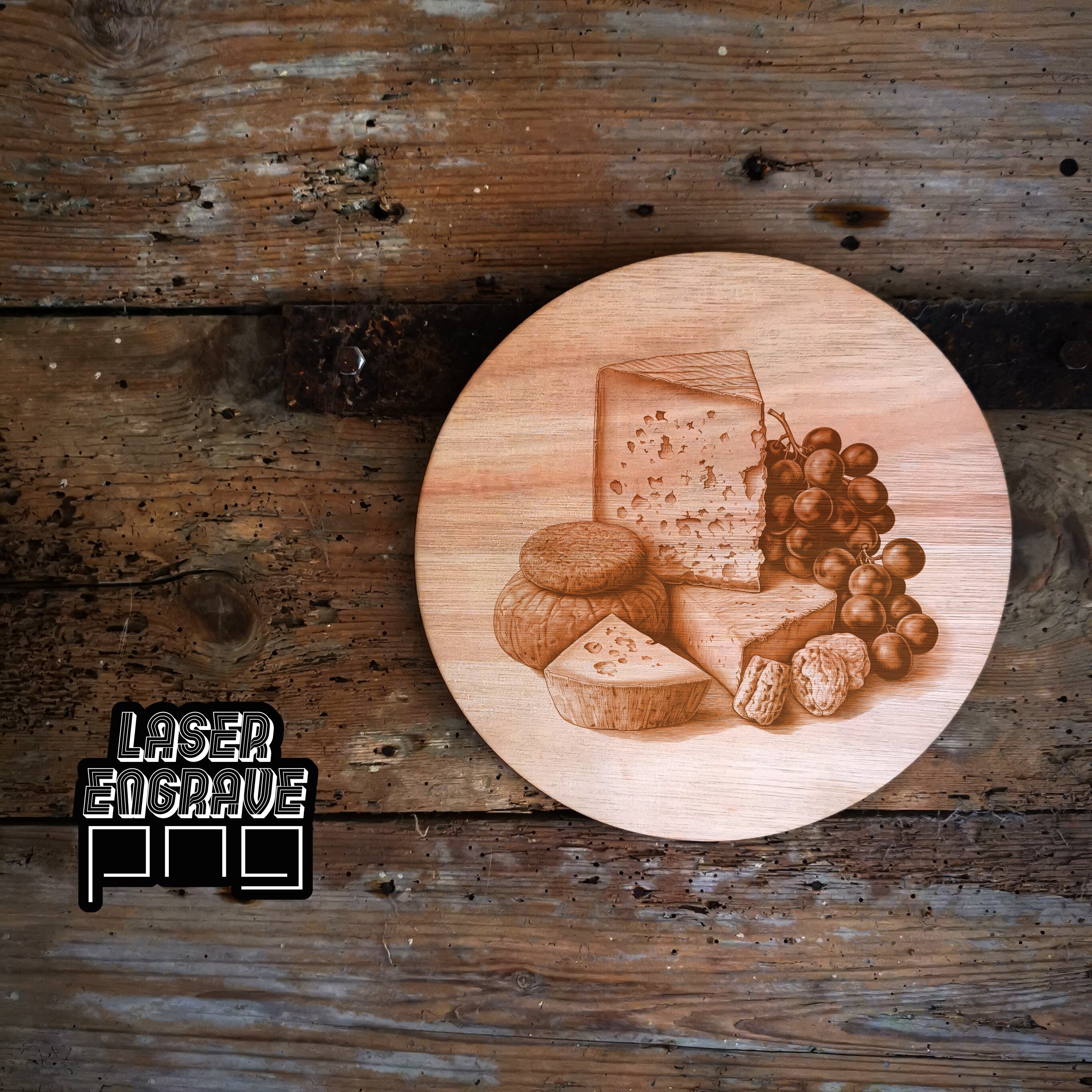 Cheese Board | Laser Engrave PNG | Lightburn and Glowforge Ready | Wood ...
