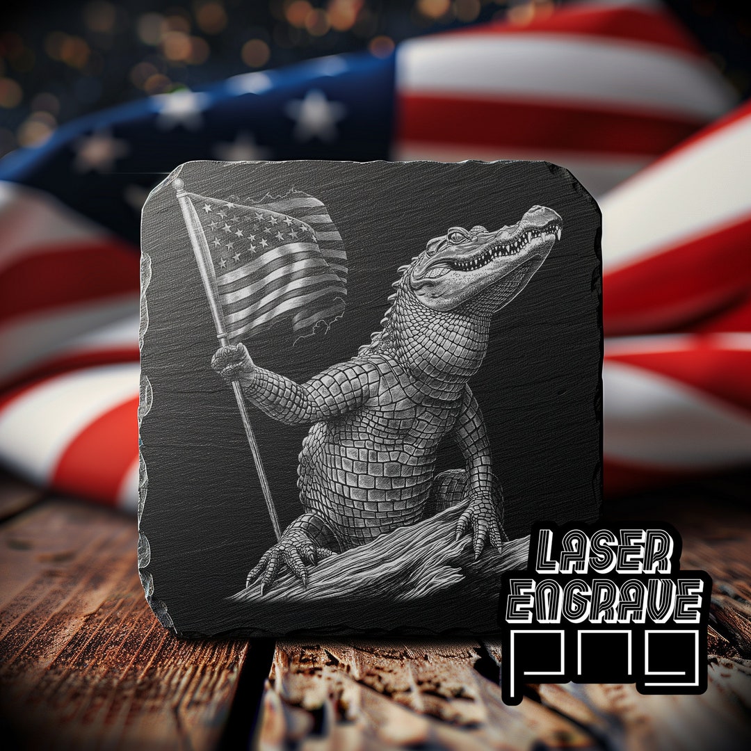 Alligator PNG | Laser Engraving File | Slate Coasters | Cnc Project ...