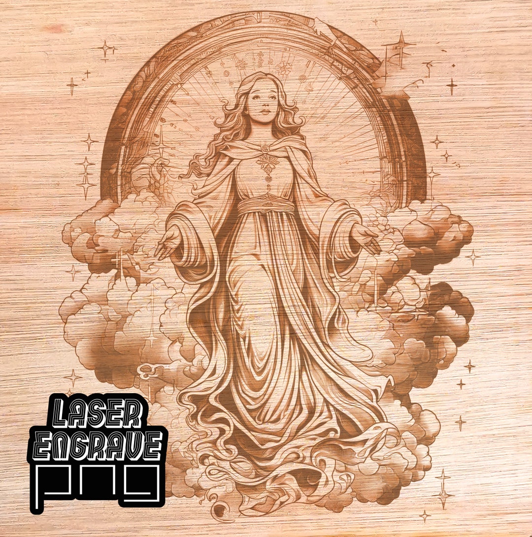 Assumption of Mary | Laser Engrave PNG | Lightburn and Glowforge Ready ...