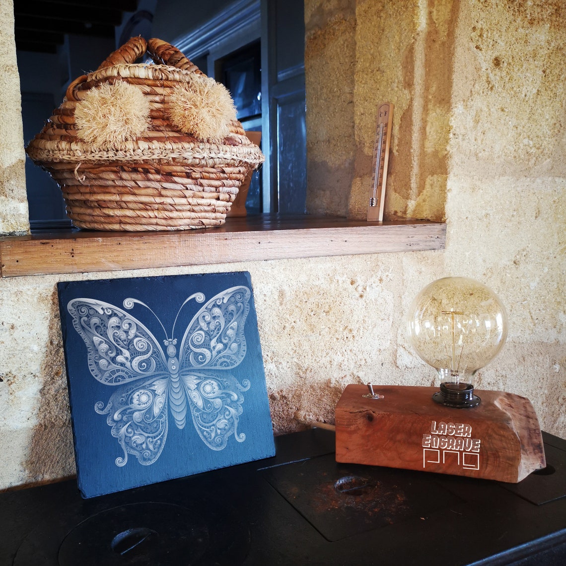 Flying Butterfly PNG | Laser Engraving File | Slate Coasters | CNC ...