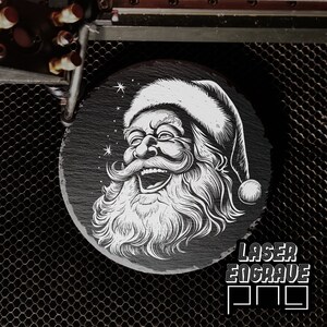 Laser Engraving Files | Santa Claus PNG | Slate Coasters Engraved | CNC ...