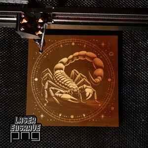 Scorpio PNG Laser Engraving File Slate Coaster Etching File Zodiac ...