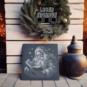 Laser Engraving Files | Santa Claus PNG | Slate Coasters Engraved | CNC ...