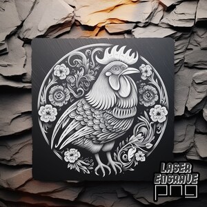 Rooster Laser Engraving PNG: Chinese Zodiac Art (digital Download) - Etsy