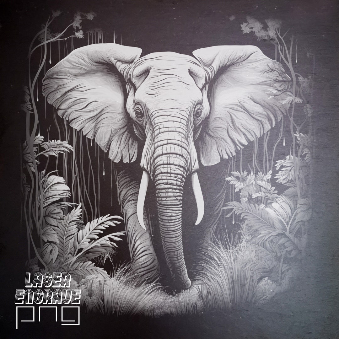 Elephant Decorator | Laser Engrave PNG | Glowforge Ready | Lightburn ...