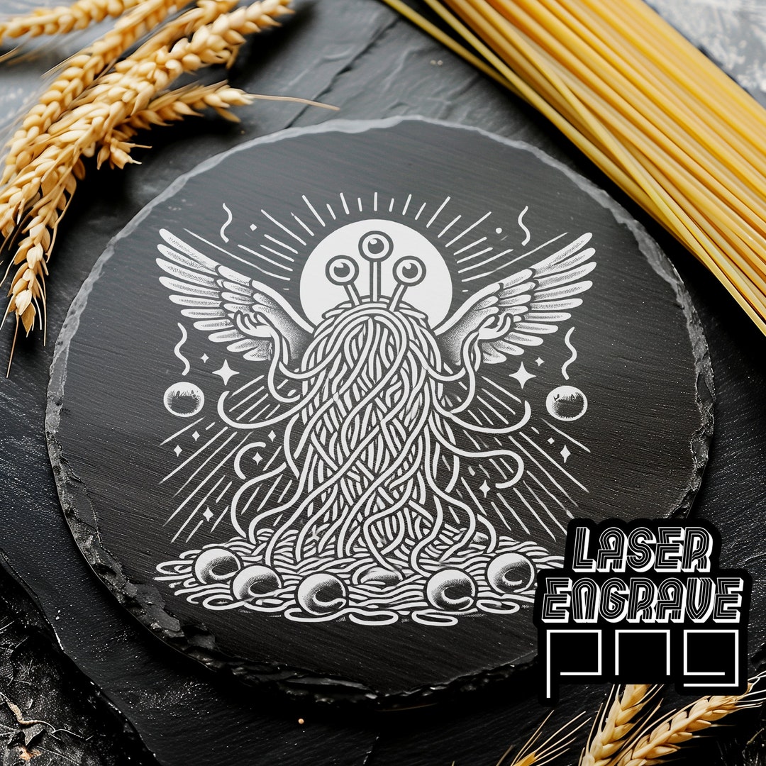 Flying Spaghetti Monster | Slate Coaster PNG | Laser Engrave PNG | Co2 ...
