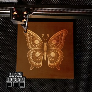 Flying Butterfly PNG Laser Engraving File Glowforge Ready Lightburn ...