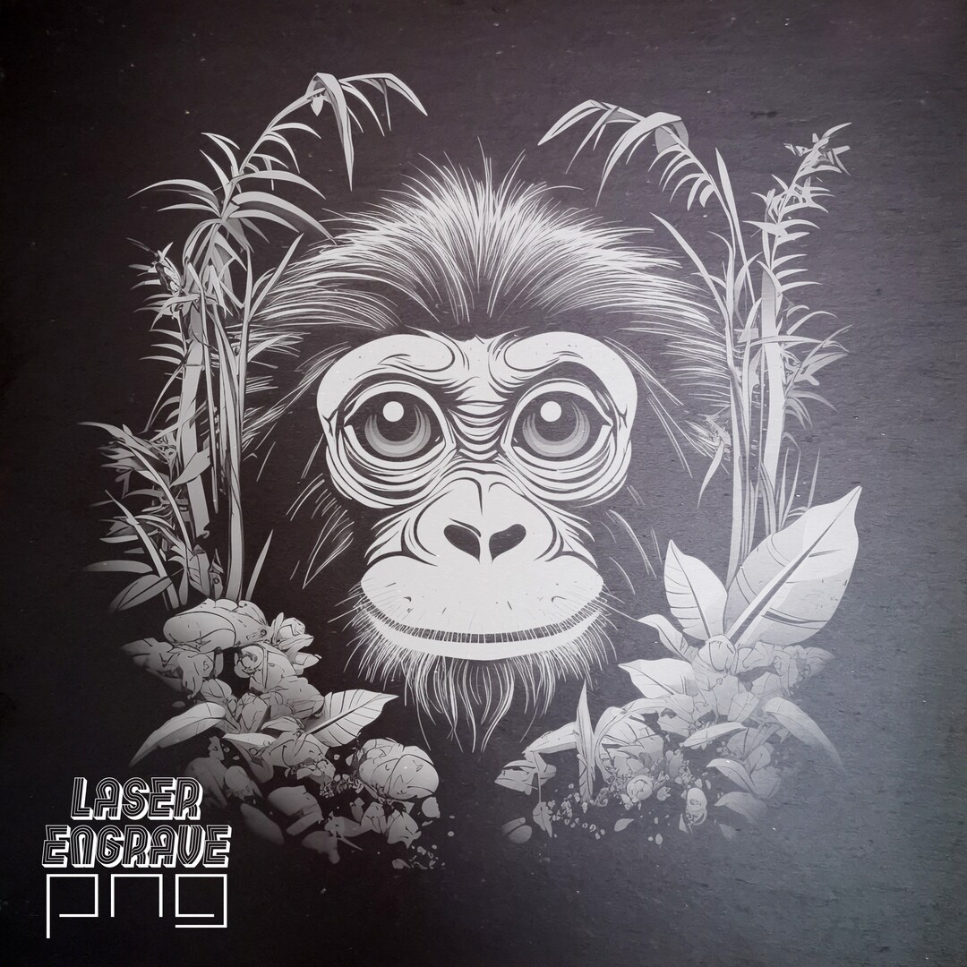 Baby Monkey | Laser Engrave PNG | Glowforge Ready | Lightburn Digital ...