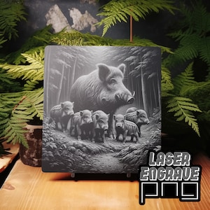 Wild Boar Family PNG | Laser Engraving File | Forest | Slate Coasters ...