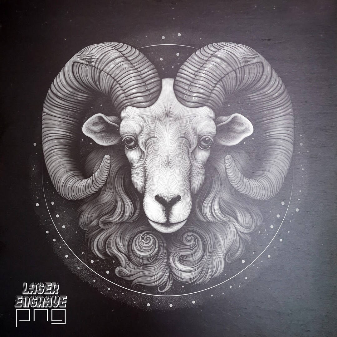 Aries PNG Laser Engraving File Slate Coaster Etching File - Etsy