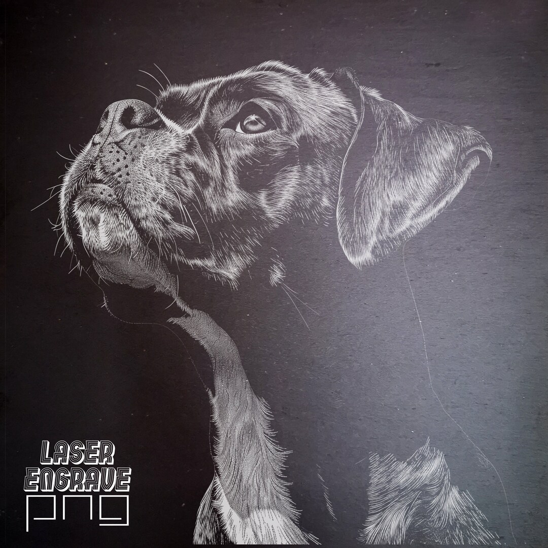 Boxer PNG | Laser Engraving File | Slate PNG | Slate Coasters Engraved ...