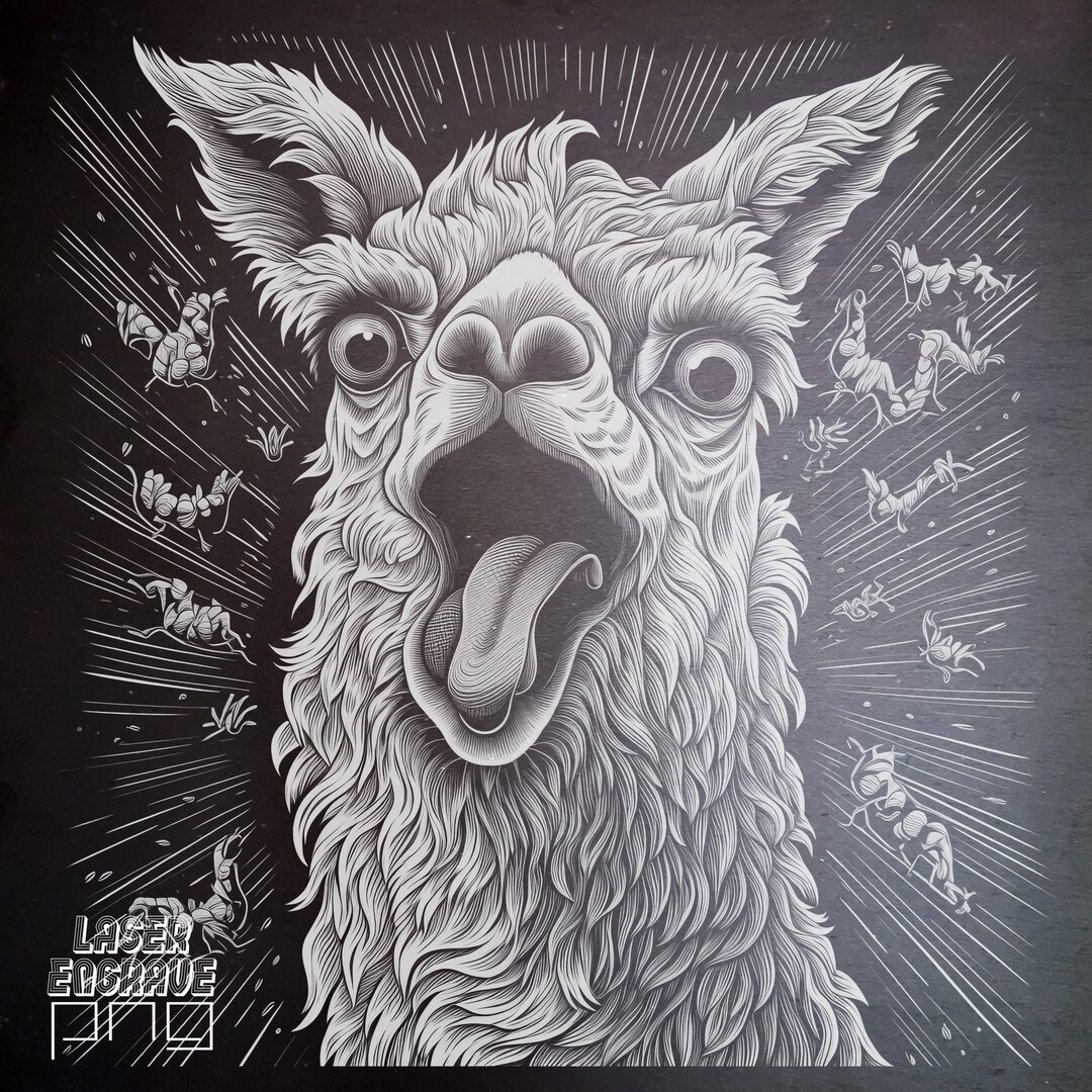 Llama PNG | Laser Engraving File | Slate Coaster | CO2 Laser Designs ...
