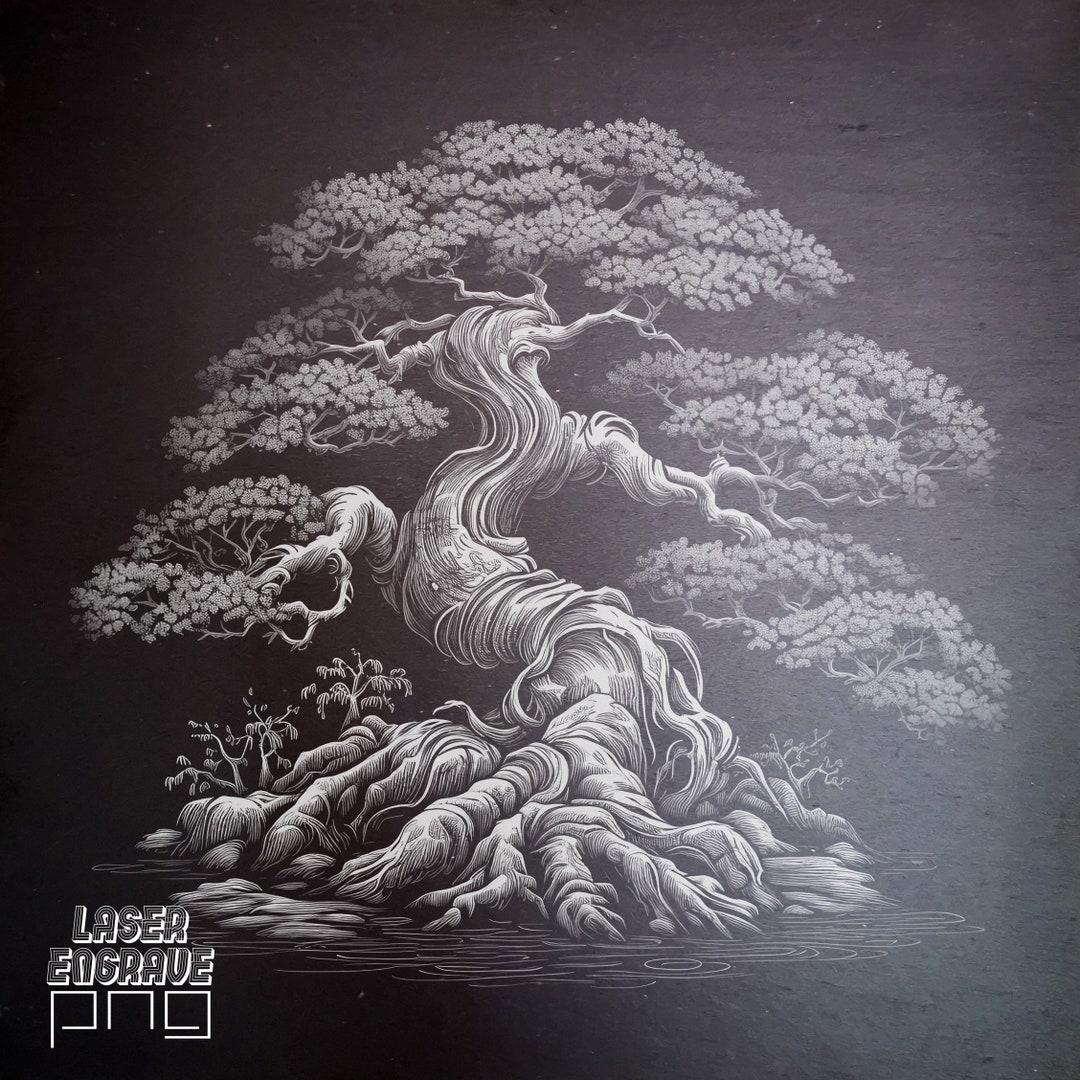 Bonsai Tree PNG | Laser Engraving File | Slate Coasters Engraved | Cnc ...