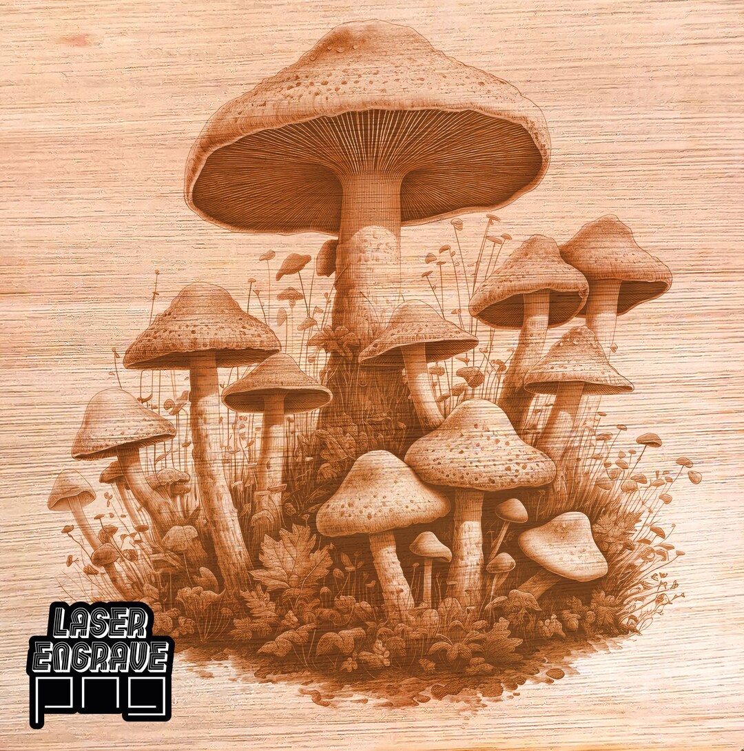 Mushroom | Laser Engrave PNG | Lightburn and Glowforge Ready | Wood ...