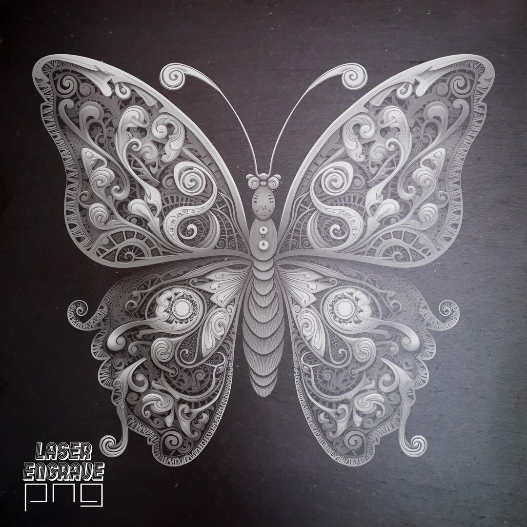Flying Butterfly PNG | Laser Engraving File | Slate Coasters | CNC ...