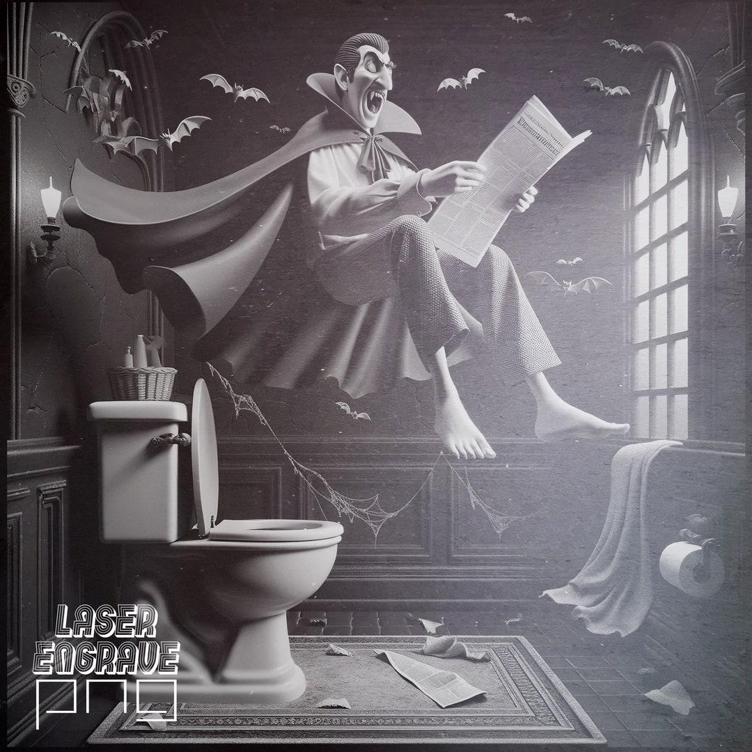 Vampire in the Toilets PNG | Laser Engraving File | Slate Coasters ...