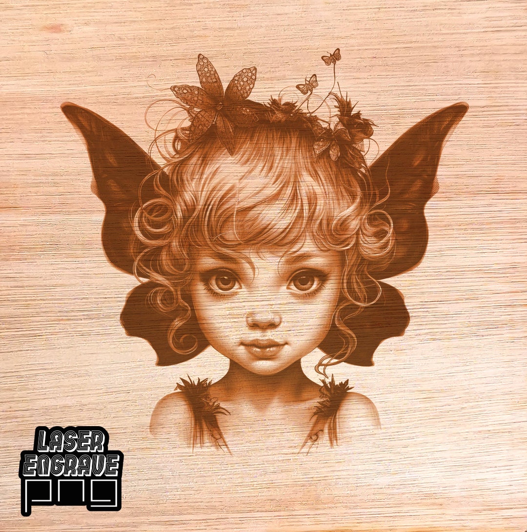 Cute Fairy PNG | Laser Engraving File | CNC Files for Wood | Fantasy ...