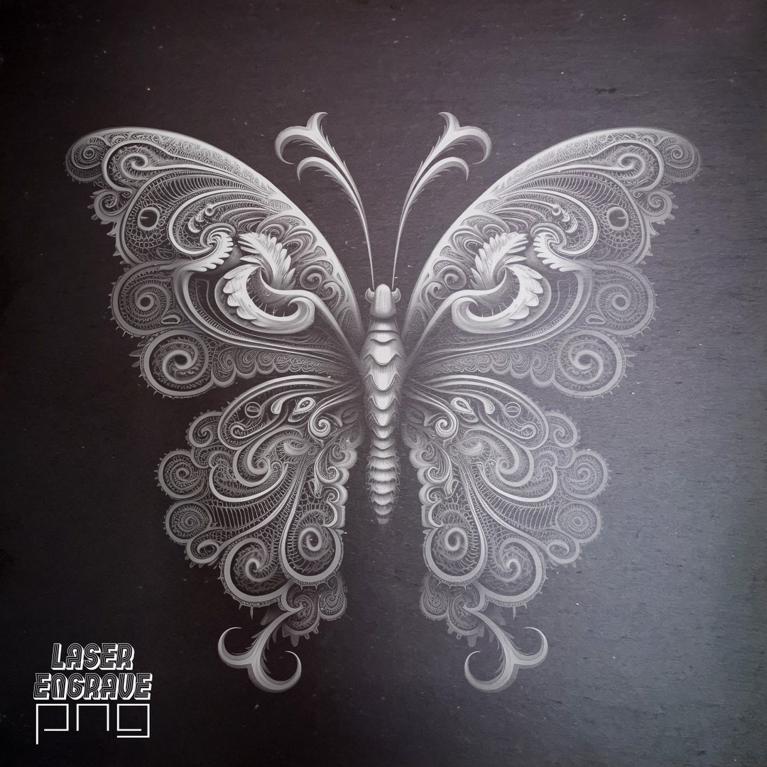 Flying Butterfly PNG | Laser Engraving File | Slate Coasters Engraved ...