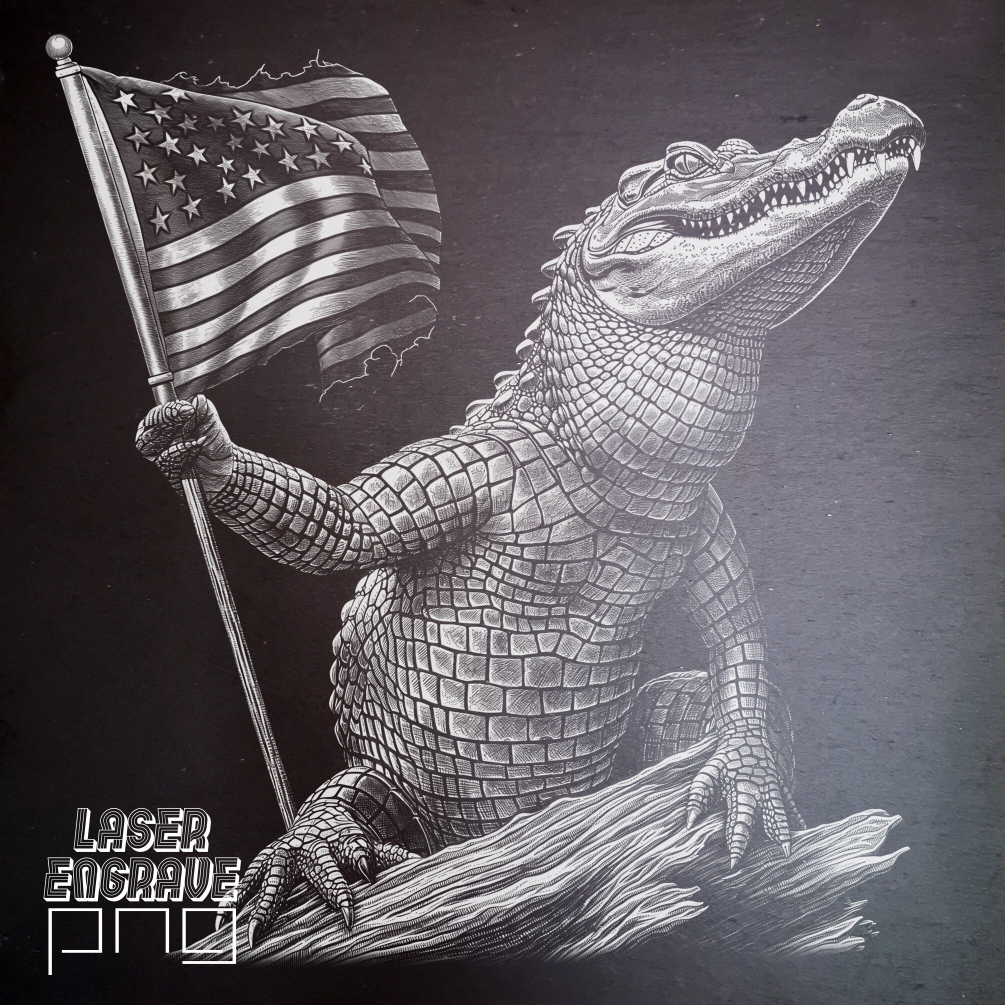 Patriotic Animals Slate Engraving PNG Files: USA Flag, 4th of July ...