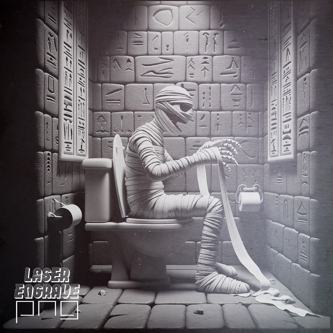 Mummy in the Toilets PNG Laser Engraving File Slate Coasters Toilet ...