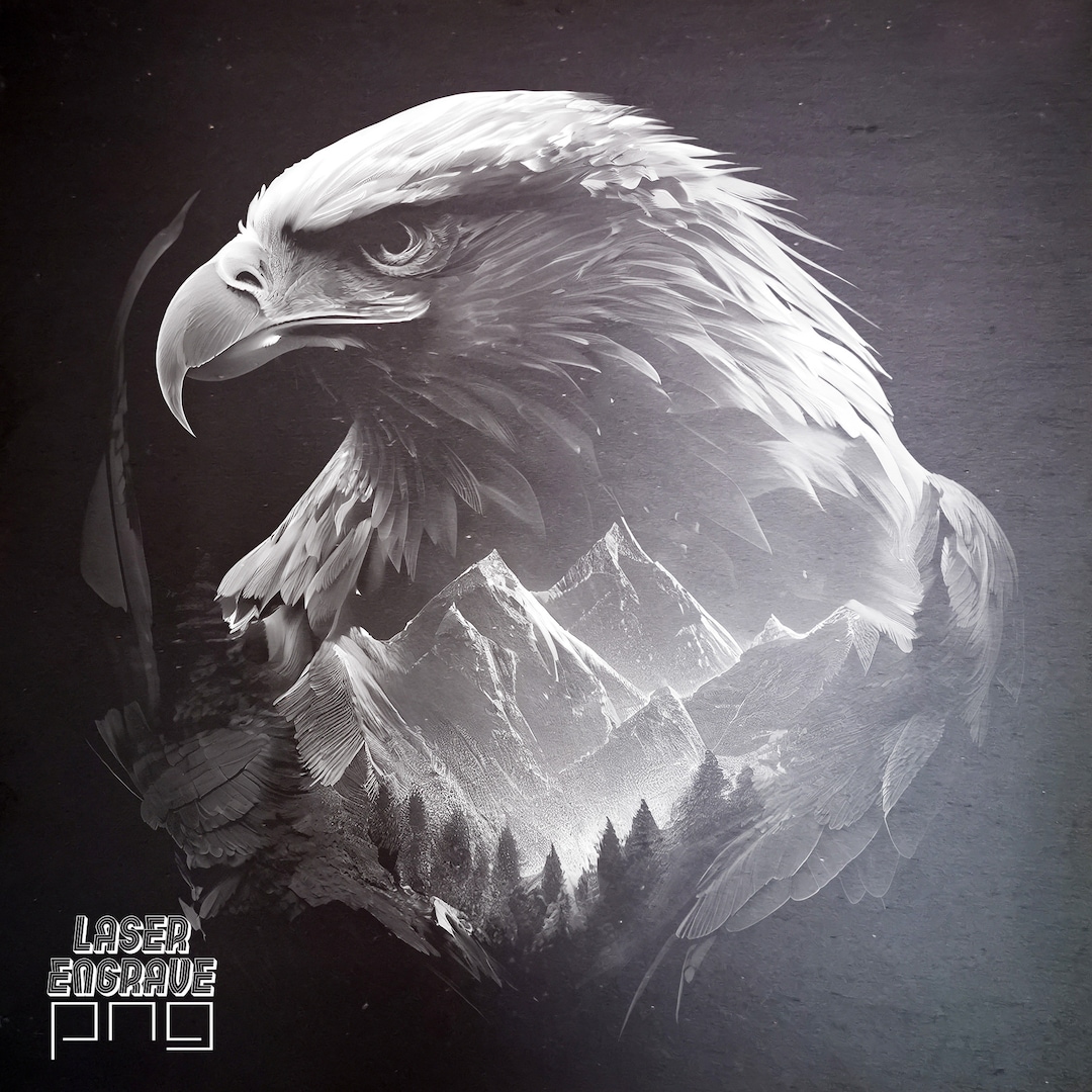 Eagle Head Laser Engraving PNG File: Slate & Wood CNC Project - Etsy