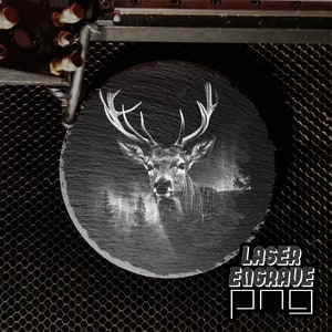 Forest Deer Laser Engraving PNG File: Misty Buck Design (digital ...