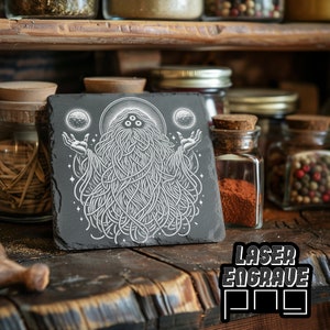 Flying Spaghetti Monster | Slate Coaster PNG | Laser Engrave PNG | Co2 ...