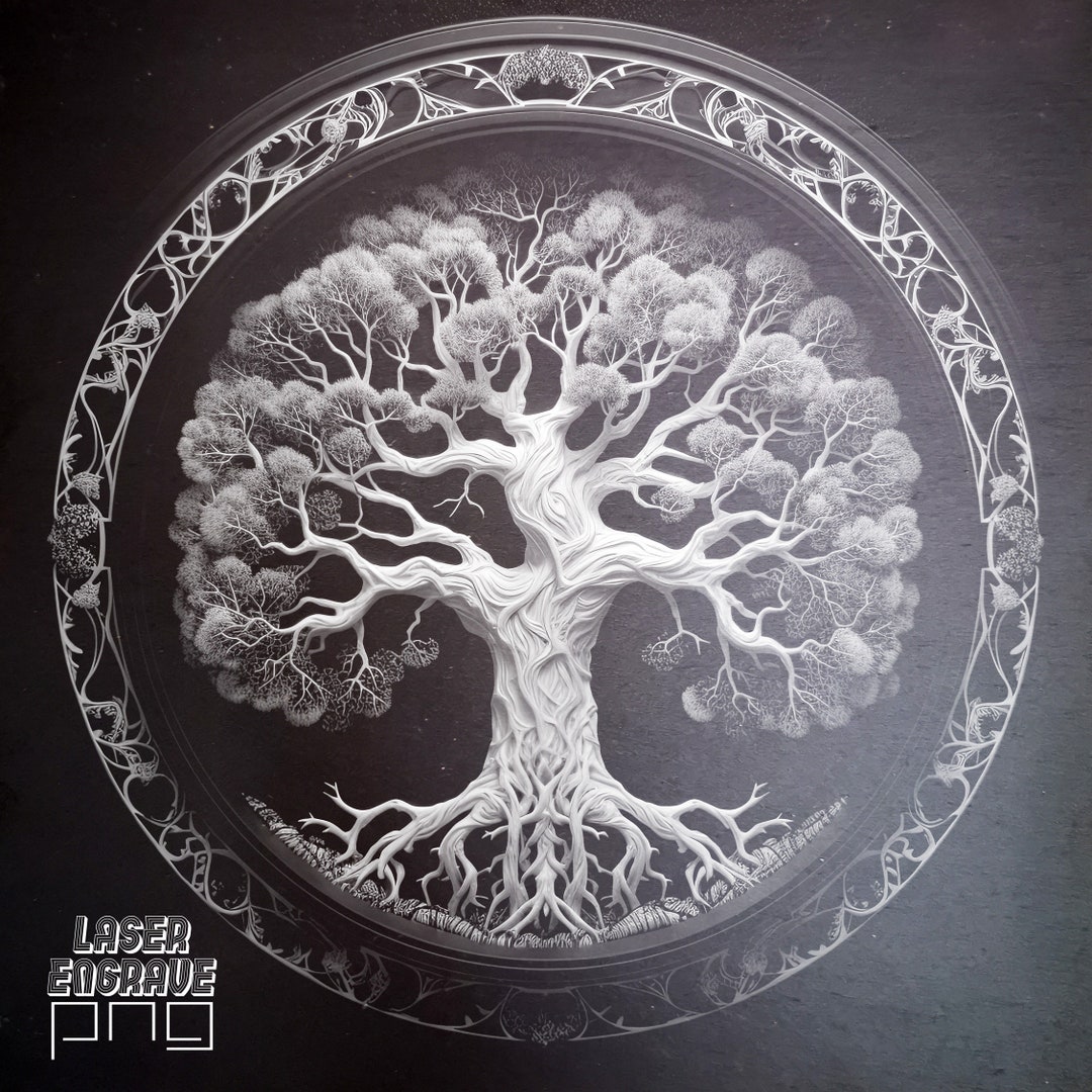 Yggdrasil PNG Laser Engraving File Slate Coaster CNC Etching Viking ...