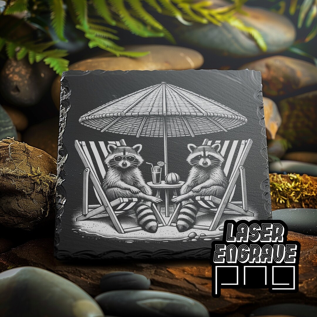 Raccoons PNG | Slate Coaster PNG | Co2 Laser Files | Shady Beach PNG ...