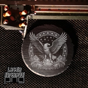 Eagle PNG Laser Engraving File Slate Coasters Downloadable Design ...