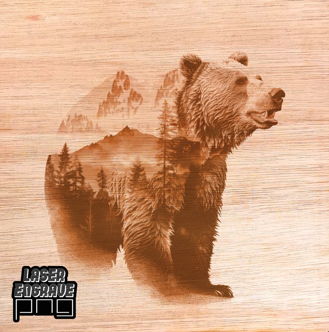 Bear PNG | Laser Engraving File | CNC File for Wood | CNC Projects ...