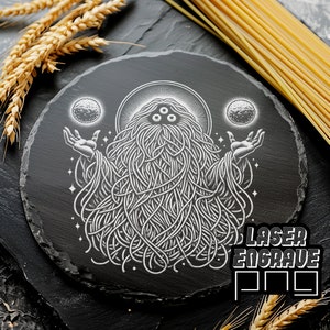 Flying Spaghetti Monster | Slate Coaster PNG | Laser Engrave PNG | Co2 ...