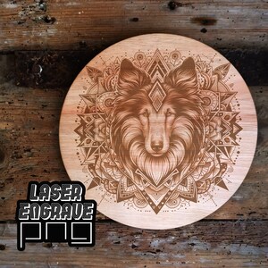 Rough Collie Mandala PNG | Laser Engraving File | CNC File for Wood ...