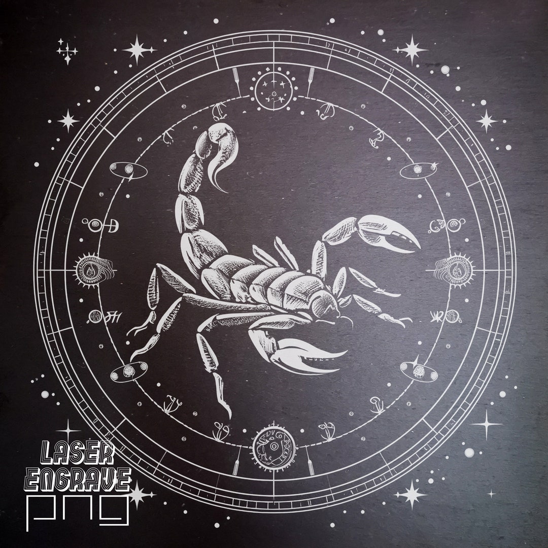 Scorpio Zodiac Sign PNG: Laser Engraving File, Astrology Art (digital ...