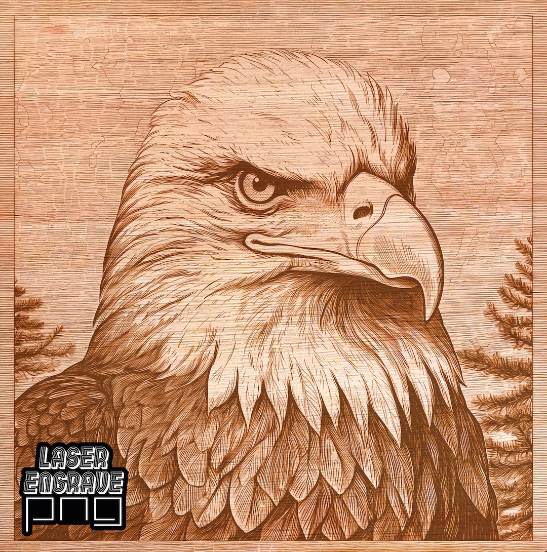 Bald Eagle Laser Engraving PNG File: Wood CNC Project - Etsy