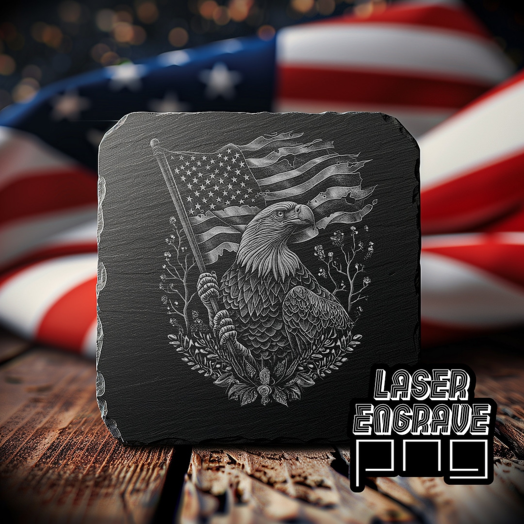 Bald Eagle PNG | Laser Engraving File | Slate Coasters | Cnc Project ...