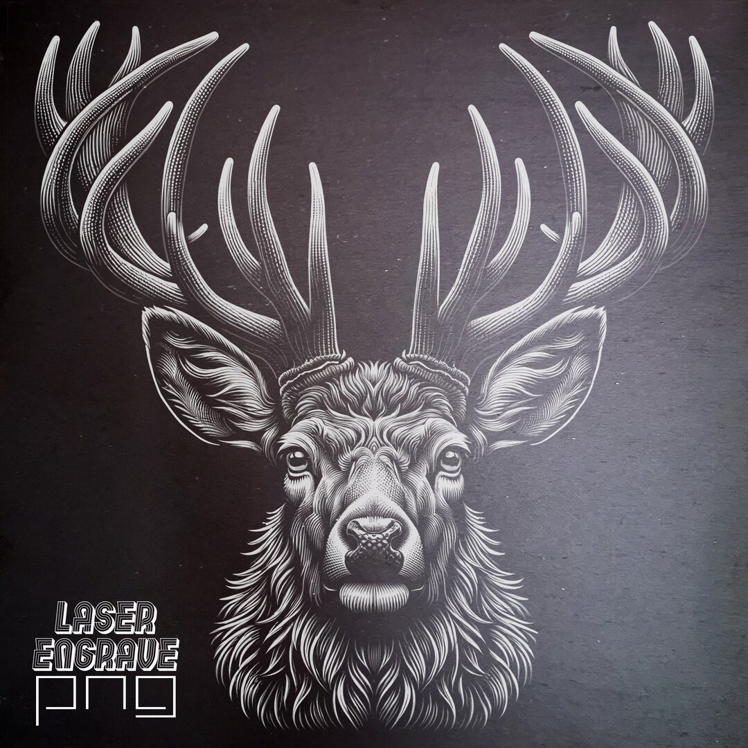 Deer Stag Laser Engraving Design: Slate & Wood (PNG) - Etsy