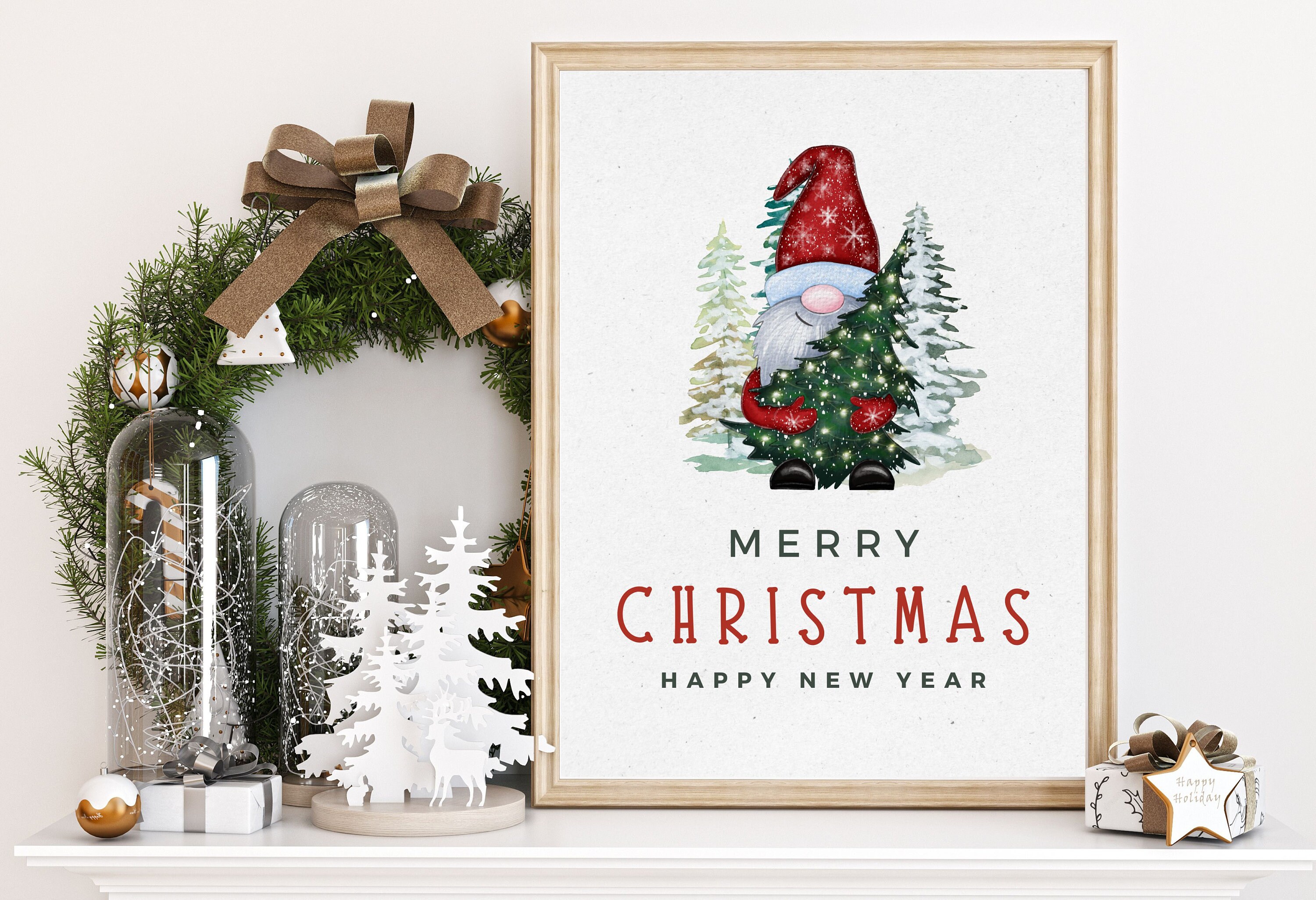 Gnome Digital Art, Gnome Artwork, Gnome Wall Art, Elf Wall Print Decor ...