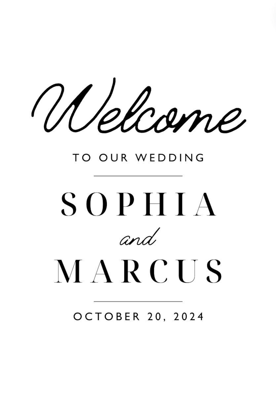 Modern Wedding Sign Printable, Customizable Wedding Signage, Bohemian ...
