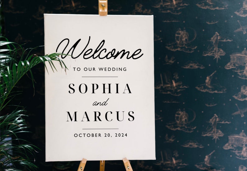 Modern Wedding Sign Printable, Customizable Wedding Signage, Bohemian ...